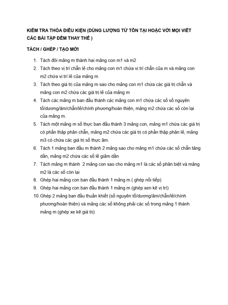 BaiTapTongHop SapXep | PDF