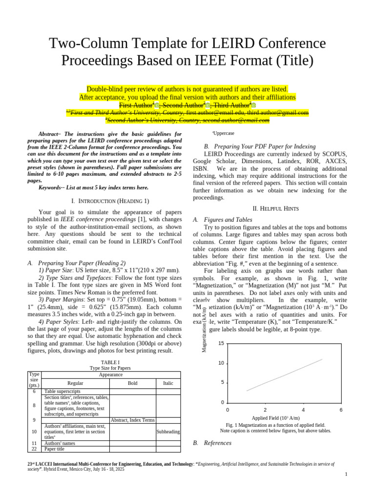 Plantilla Del Paper - Redactar en Español | PDF | Typefaces | Bracket