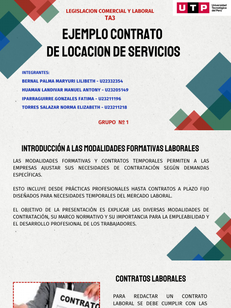 Ejemplo de Contrato Locacion de Servicios - Ta3 - Grupo1 | PDF
