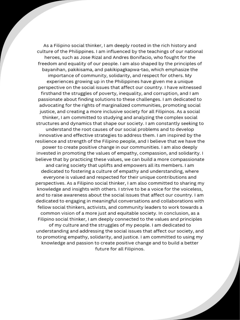 As a Thinker | PDF | Philippines | Empathy