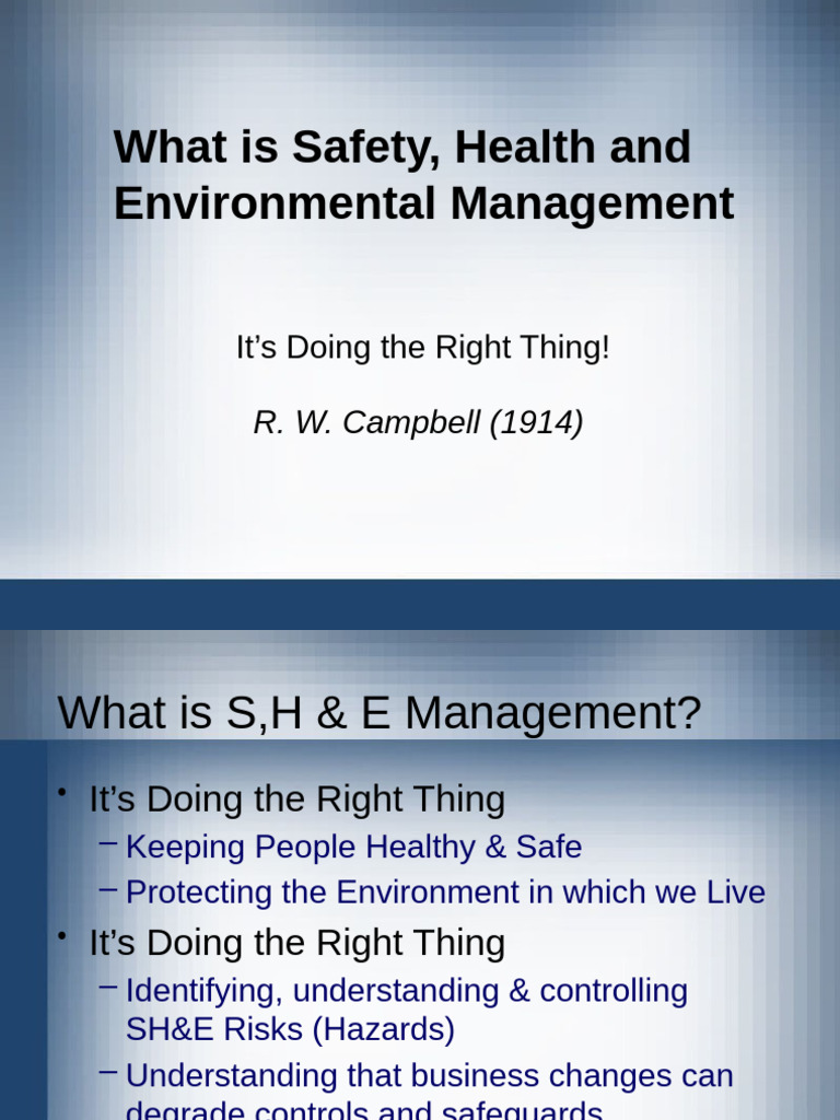 Audit-What Is Safety, Health and Environmental Management - Final | PDF ...