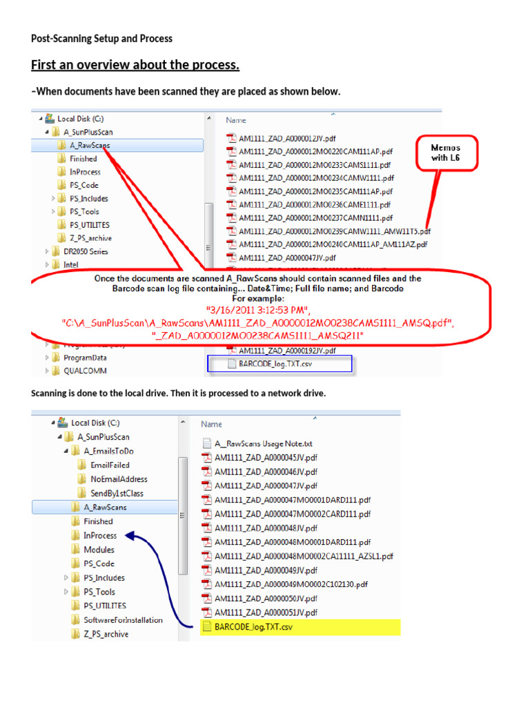 Post Scanning Setup And Process Pdf Computer File Comma Separated Values 