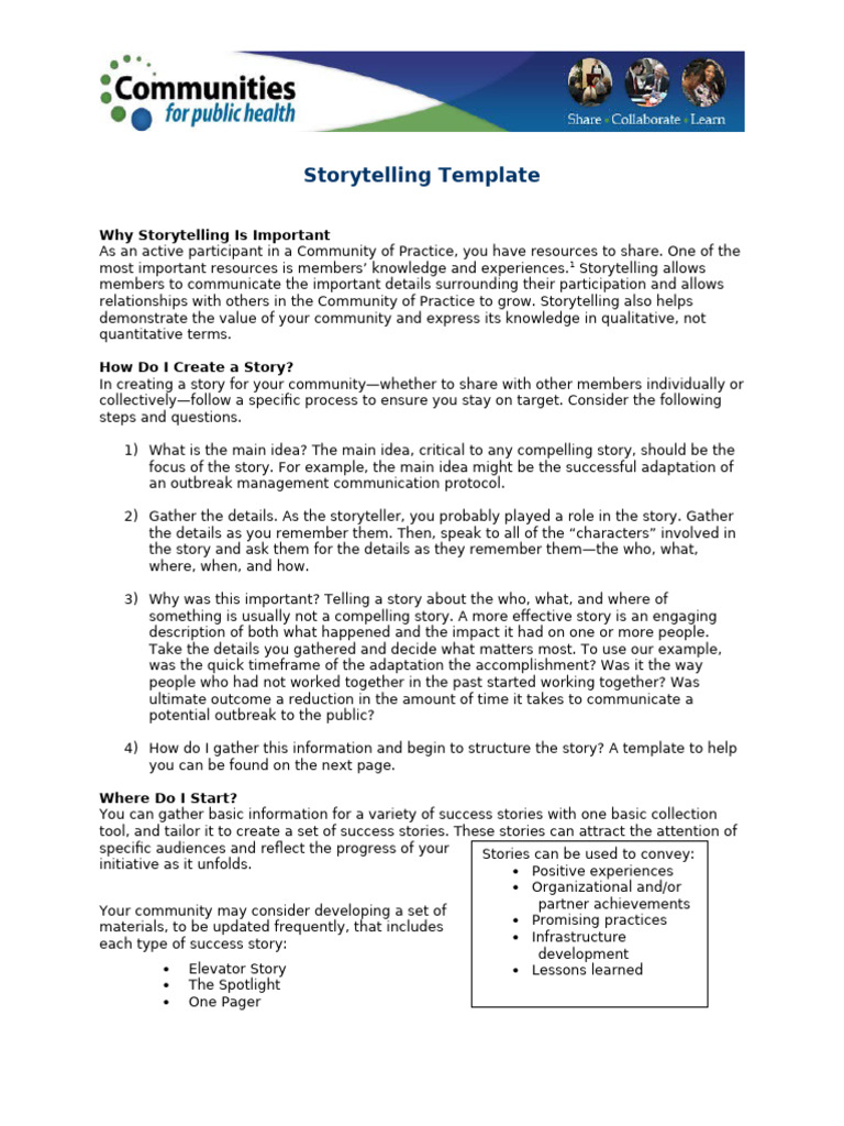Effective Storytelling in Communities | PDF | Storytelling | Information