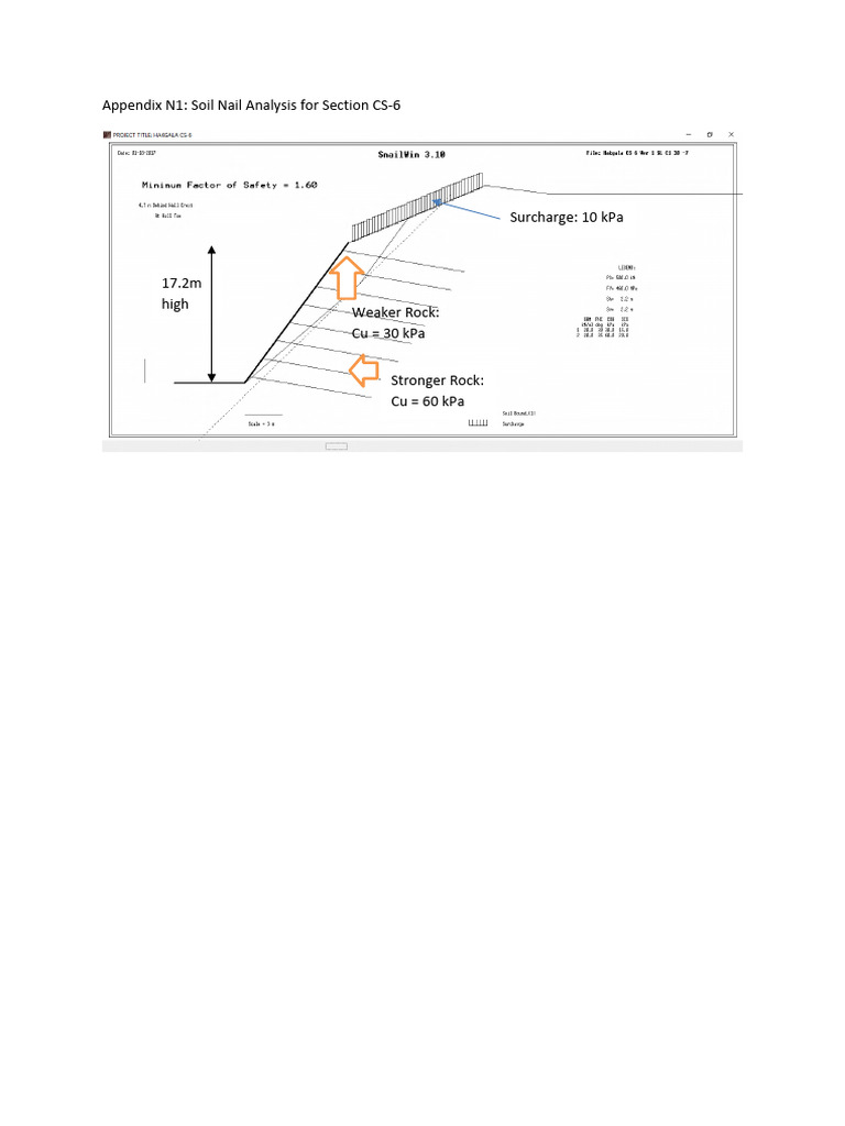 Appendix NN - SOIL NAIL ANALYSIS | PDF | Stress (Mechanics) | Shear Stress