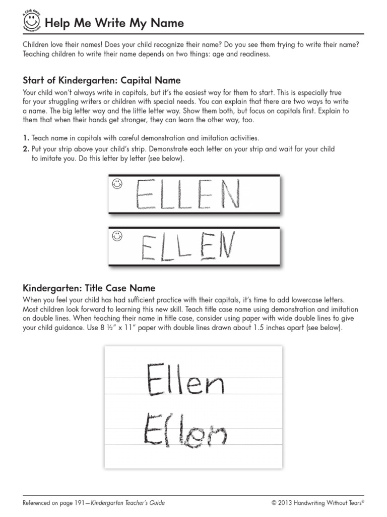 Teaching Kids to Write Their Names | PDF