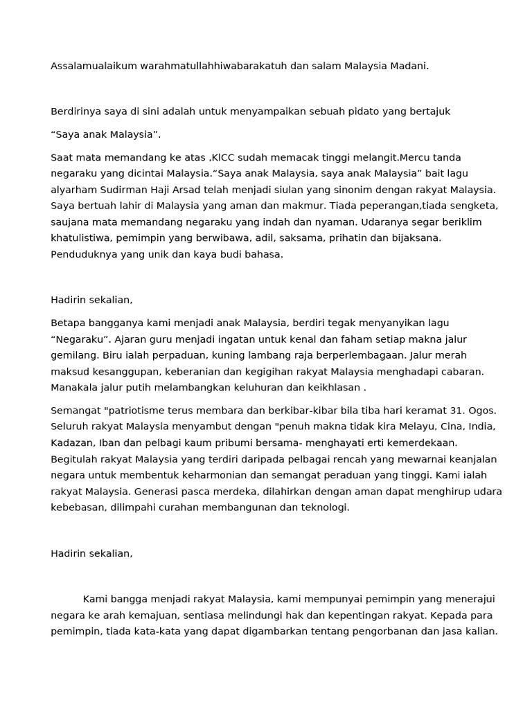 Saya Anak Malaysia | PDF