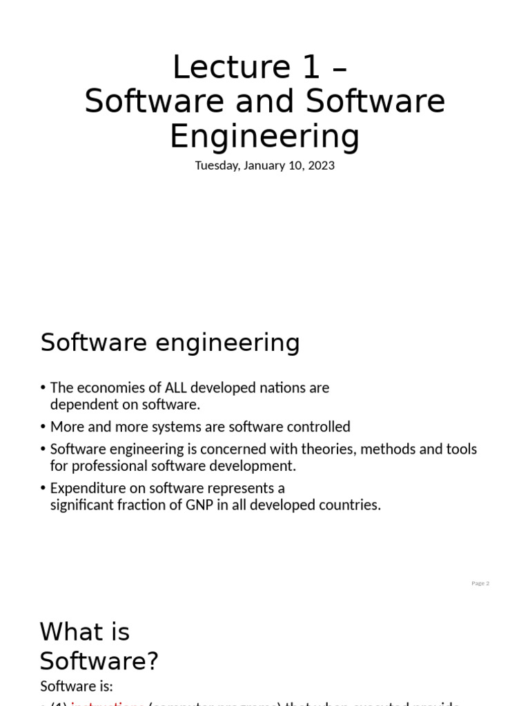 RPL - 01 - Software and Software Engineering | PDF | Software | Engineering