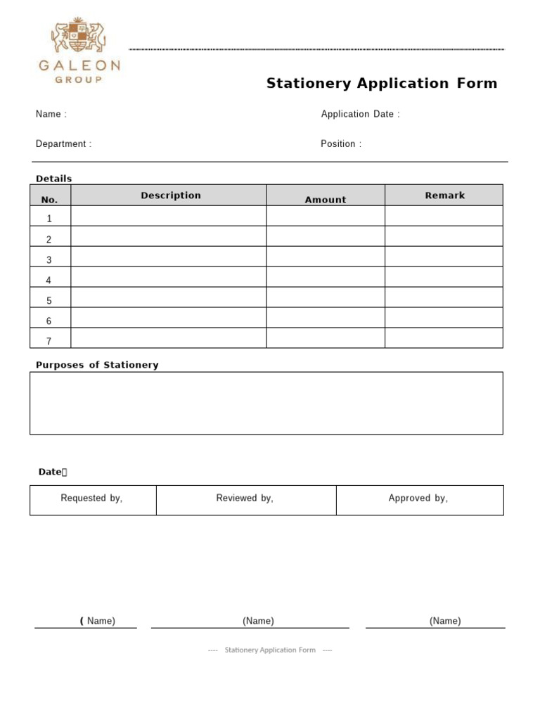 Stationery Request Form | PDF | Finance & Money Management | Law