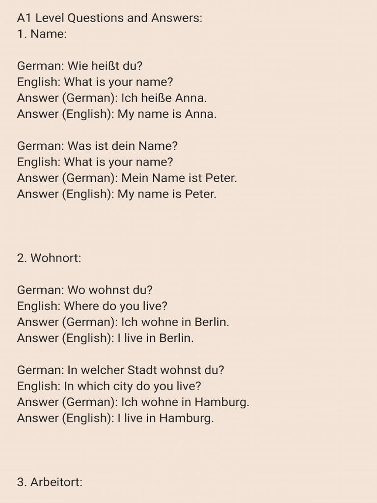 Sich Vorstellen Für A1 Und A2 - 241111 - 195906 | PDF