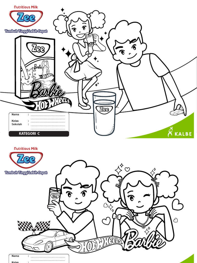 Zee Coloring - Barbie Hotwheels | PDF