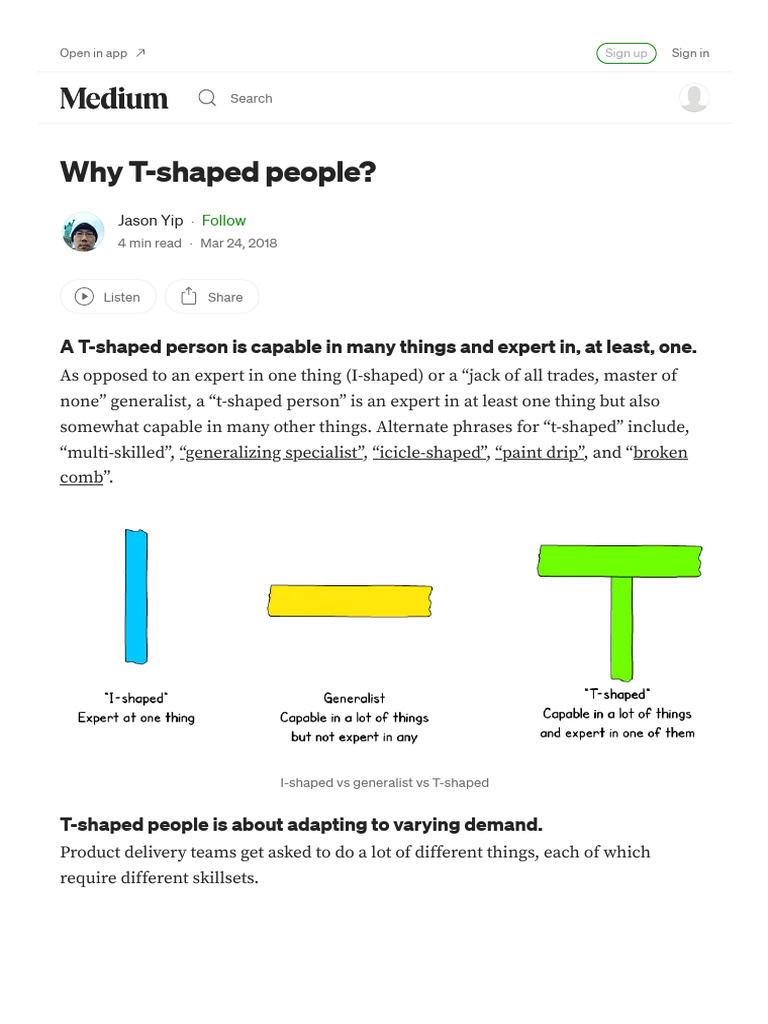 Understanding T-Shaped People Skills | PDF | Expert | Cognition