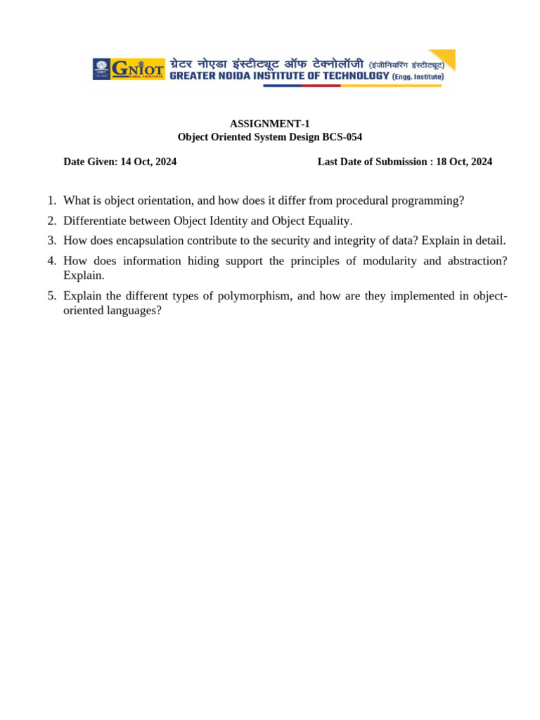 OOSD With C++ Assignment 1 | PDF | Computers