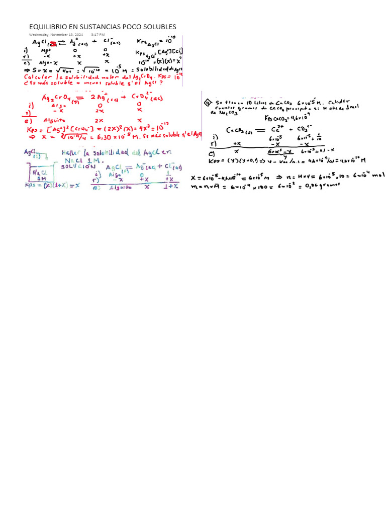Equilibrio en Sustancias Poco Solubles | PDF