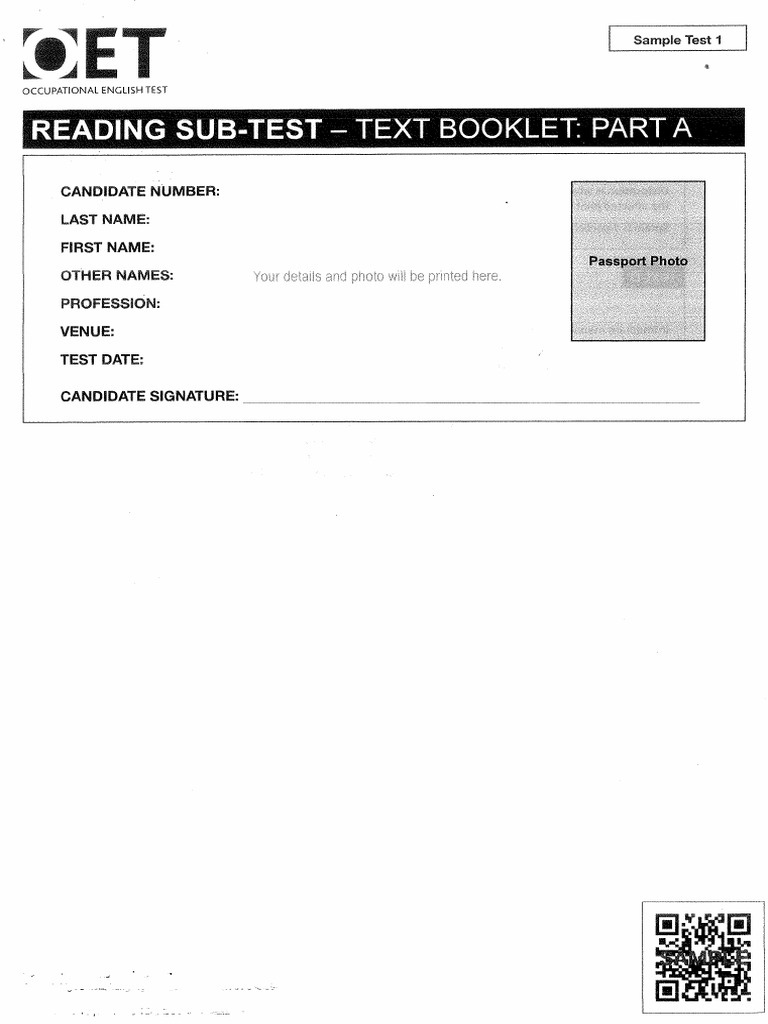 OET (Reading) | PDF | Medical Specialties | Diseases And Disorders