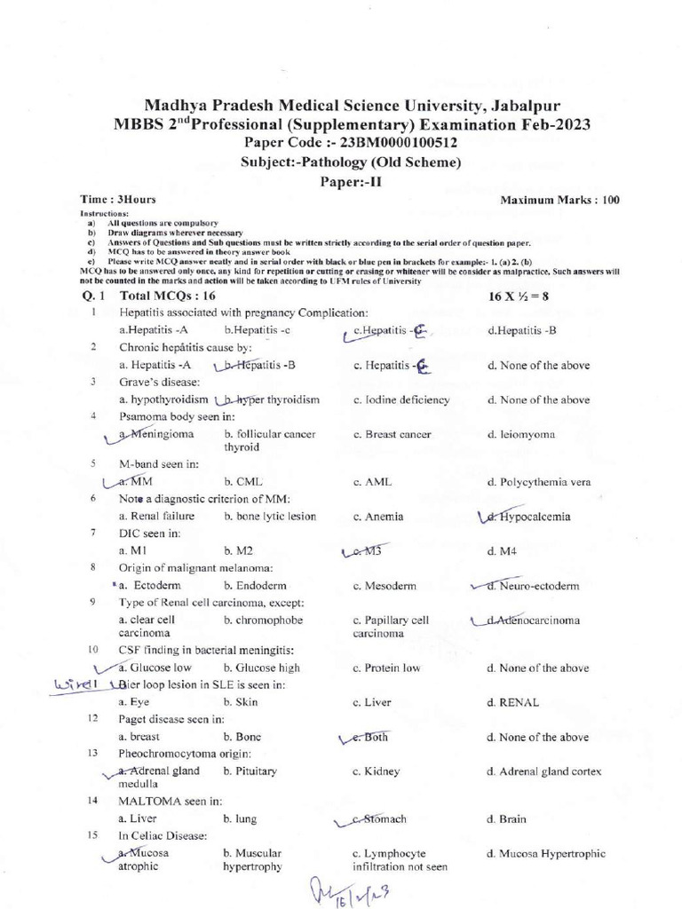 MBBS 2ND PROF. FEB 23 23BM0000100512-compressed | PDF