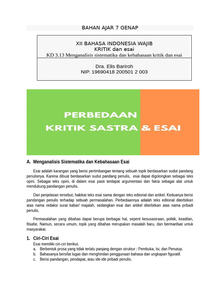 Xii Bahan Ajar 7 Genap 2020 | PDF