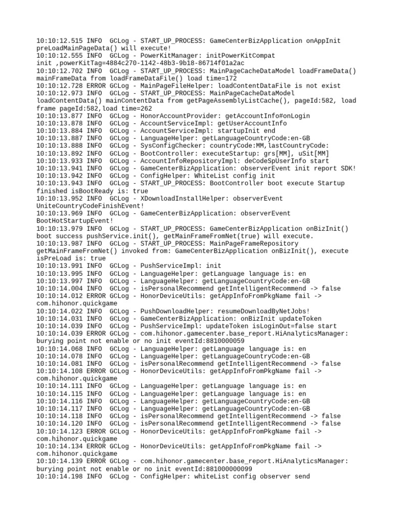 GameCenter Startup Log Analysis | PDF | Computer Architecture | Network Architecture