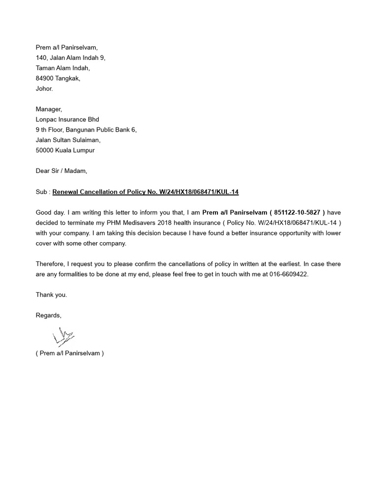 Policy Cancellations | PDF
