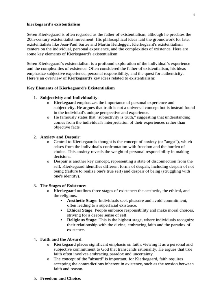 Søren Kierkegaard Pdf Existentialism Authenticity Philosophy