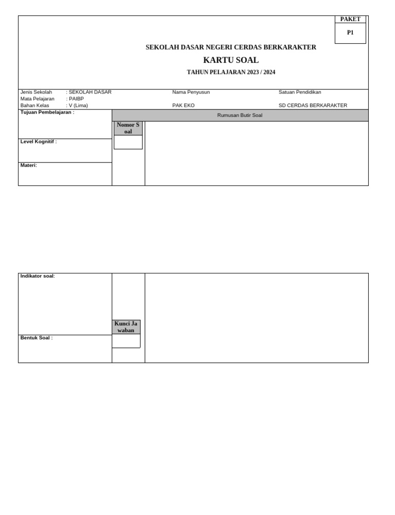 LK 02 Kartu Soal | PDF