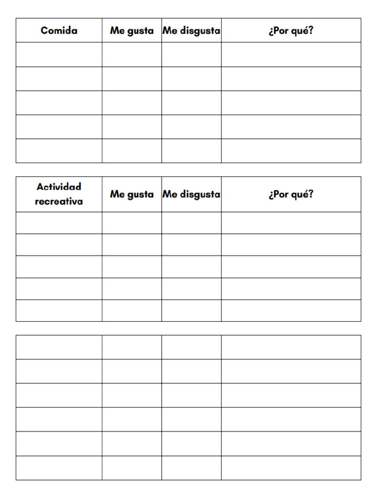 Actividades de Proyecto Me Gusta y Me Disgusta 2B NB | PDF