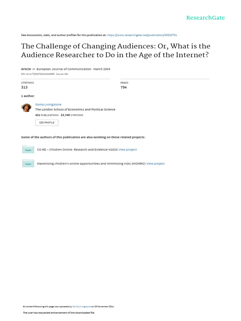 W2-09:16-The Challenge of Changing Audiences Or, What Is The Audience ...