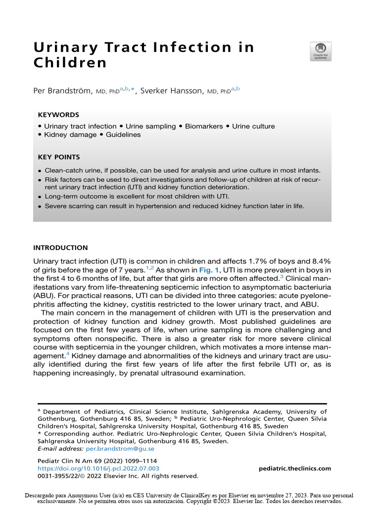 Urinary Tract Infection in Children | PDF | Urinary Tract Infection ...