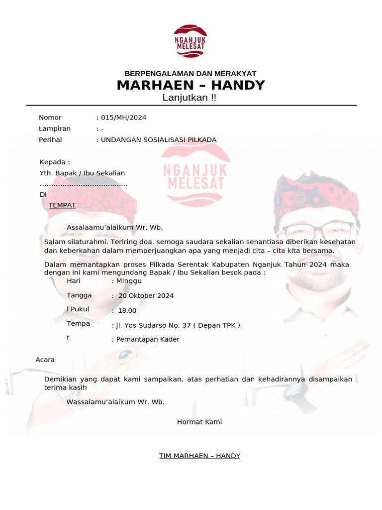 Penulisan NB dalam Undangan Pilkada | PDF