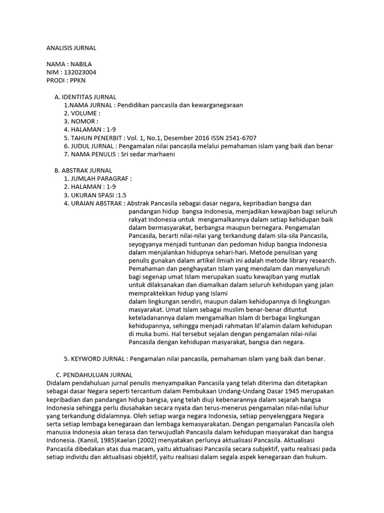ANALISIS JURNAL nabila.2 | PDF
