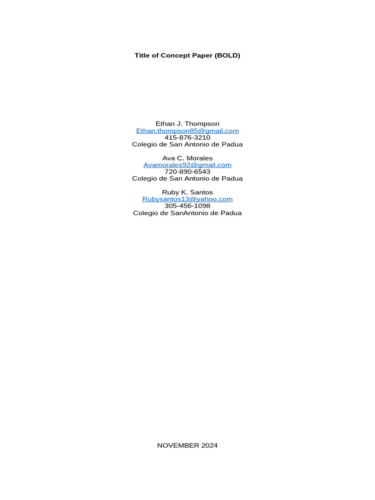 Concept Proposal Sample | PDF | Methodology | Mental Health