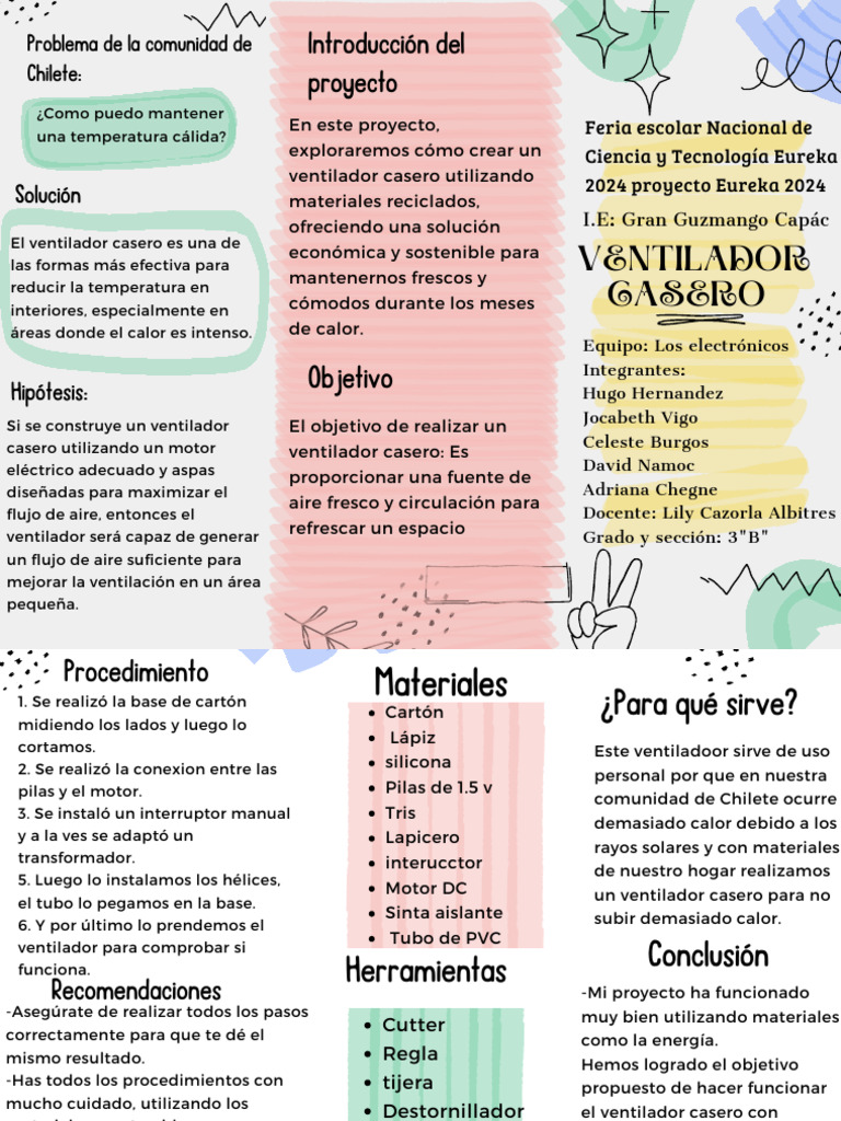 Triptico de Proyecto de Eureka Cyt 3B | PDF | Motores