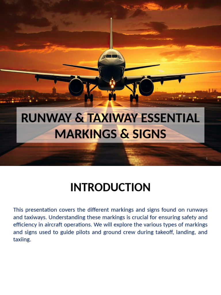 Runway Taxiway Markings and Signs Presentation | PDF | Runway | Aircraft