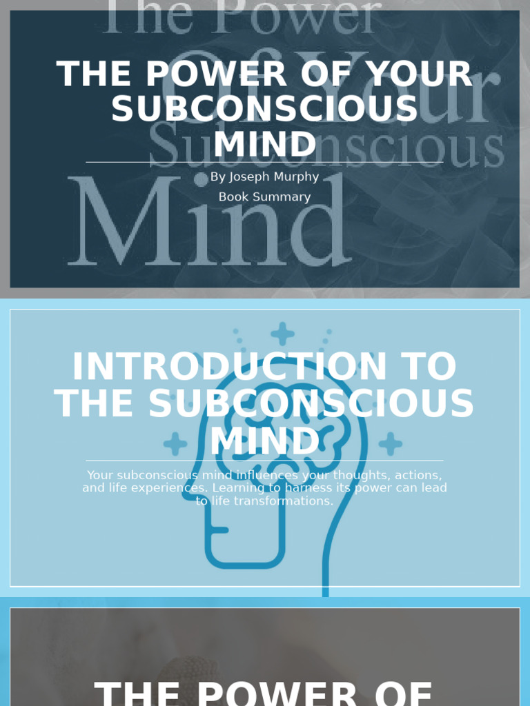 The Power of Your Subconscious Mind | PDF | Thought | Mind