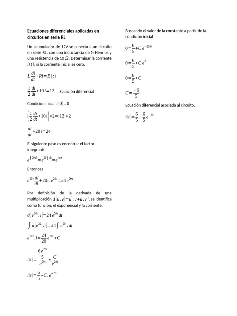 Ejercicios Segundo Parcial | PDF | Ecuaciones | Red eléctrica
