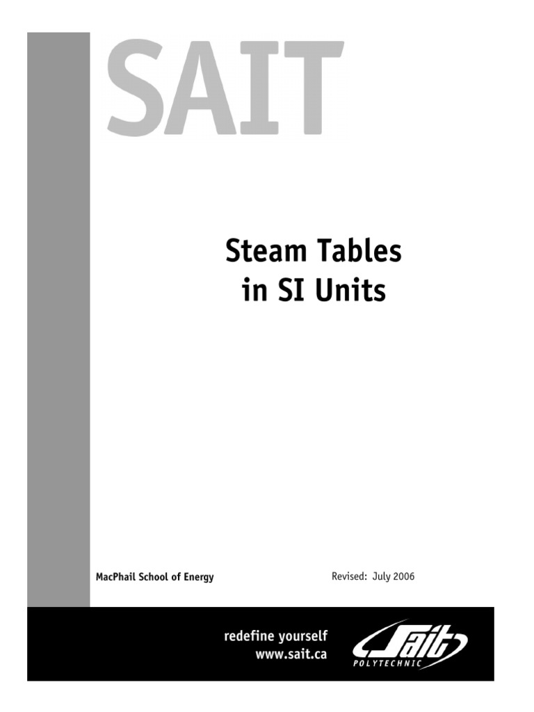 Steam Tables in SI Units | PDF