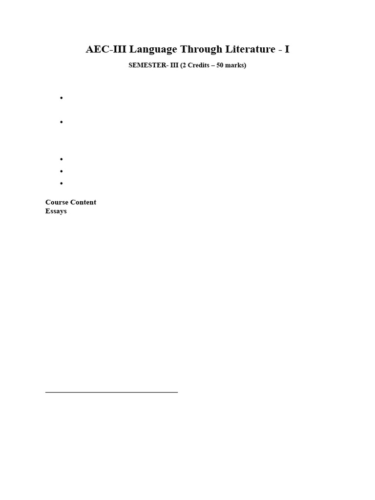 AEC 3 English Sem III | PDF