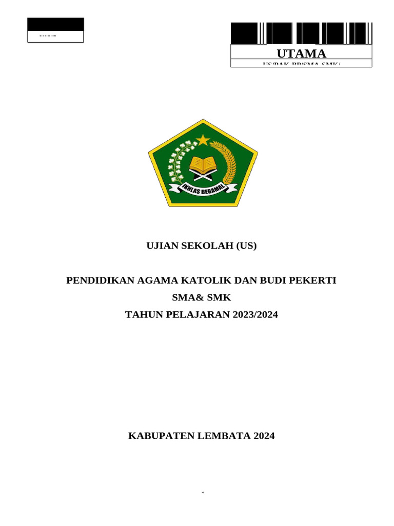 Verifikasi Soal Us Sma-Smk Pakat-Bp 2024 Paket A-1 (1) - 114514 | PDF
