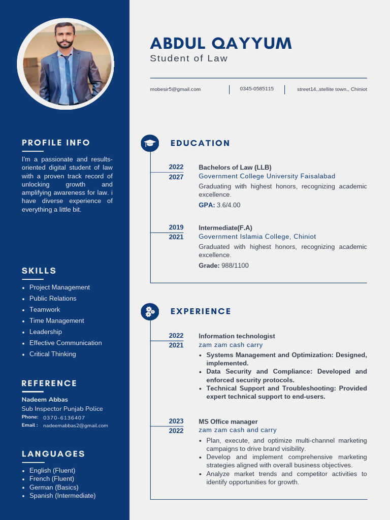 Abdul Qayyum CV Resume | PDF | Communication | Human Communication
