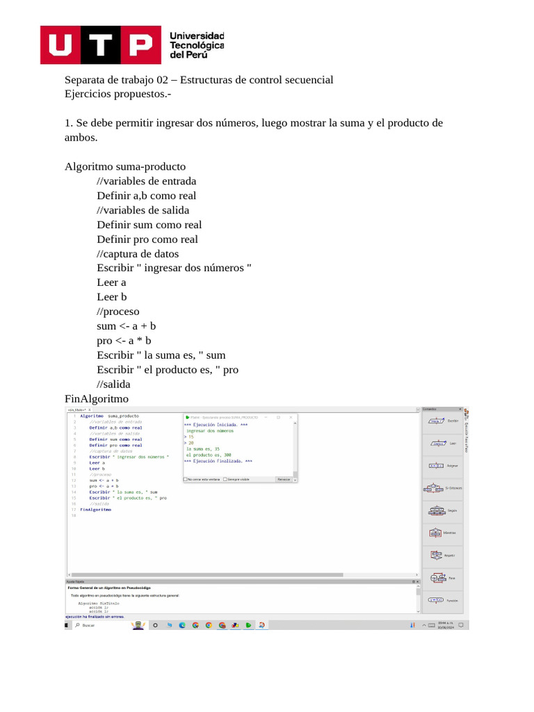 Tarea 03 Principio de Algoritmo | PDF | Programación de computadoras | Ciencias de la Computación