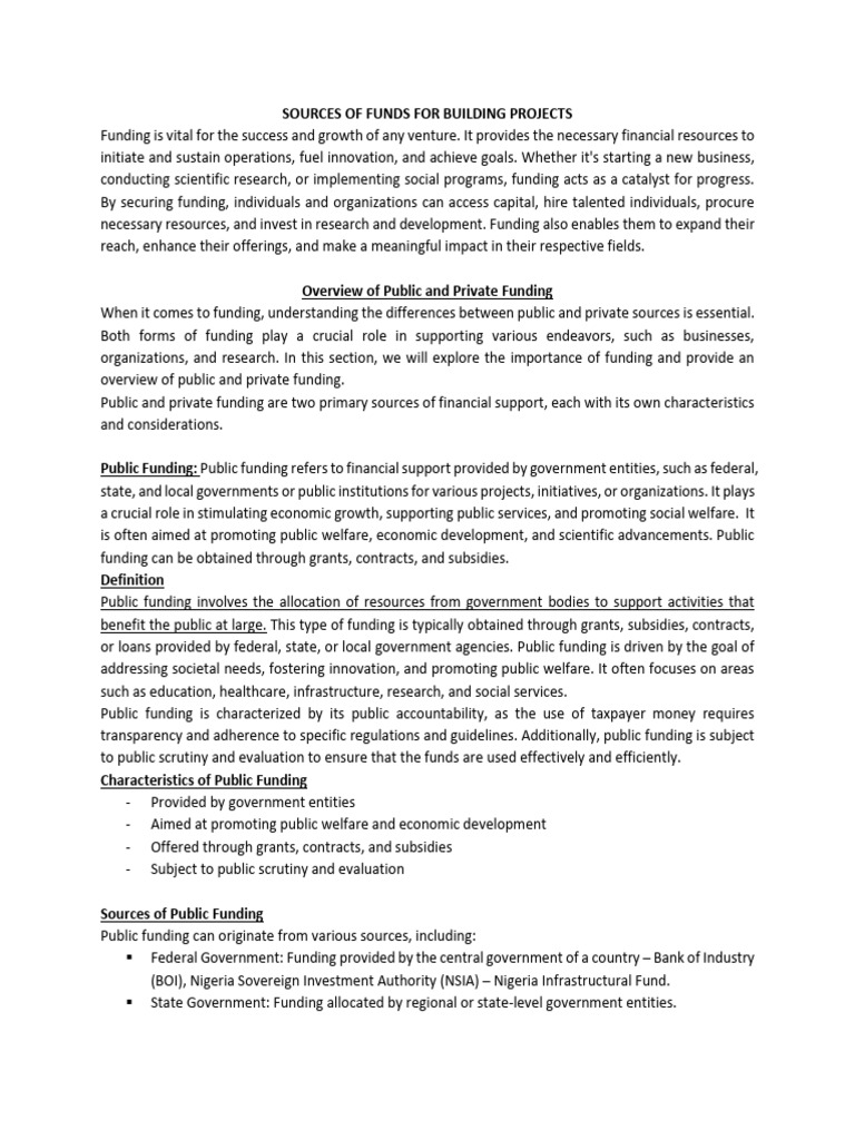Public vs. Private Funding Explained | PDF | Subsidy | Investing