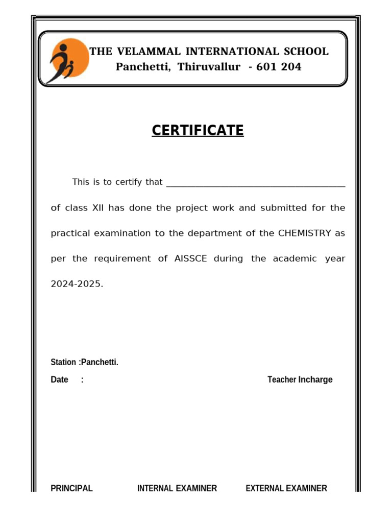 Chemistry Project - 2024-25 | PDF | Career & Growth