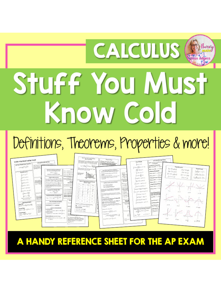 46 - Calculus Stuff You Must Know Cold | PDF | Velocity | Integral