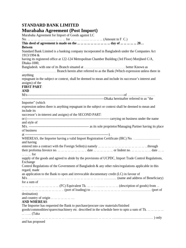 MPI Agreement | PDF | Banks | Prices