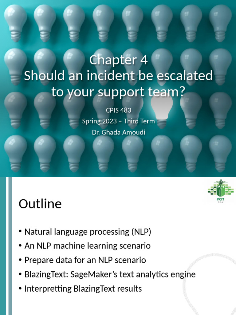 NLP Escalation Model with BlazingText | PDF | Computing | Artificial Intelligence