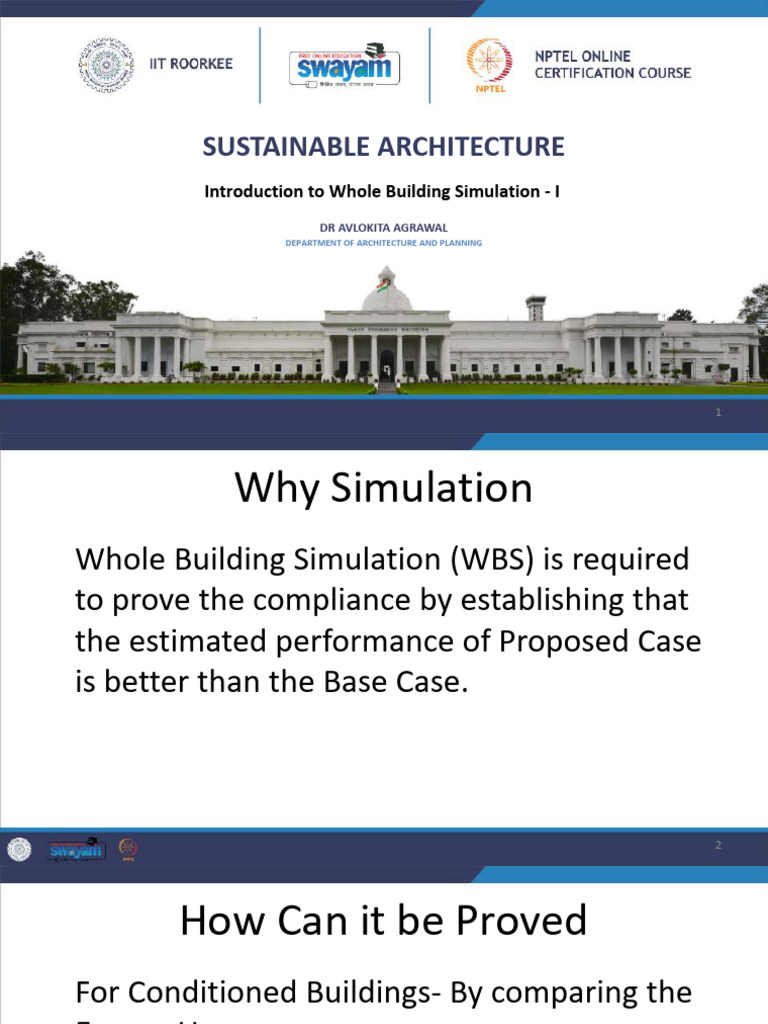 Lecture 49 Introduction To Whole Building Simulation - I | PDF ...
