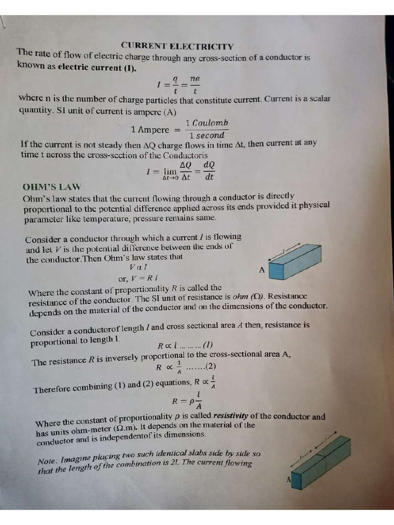 Physics - Current Electricity | PDF