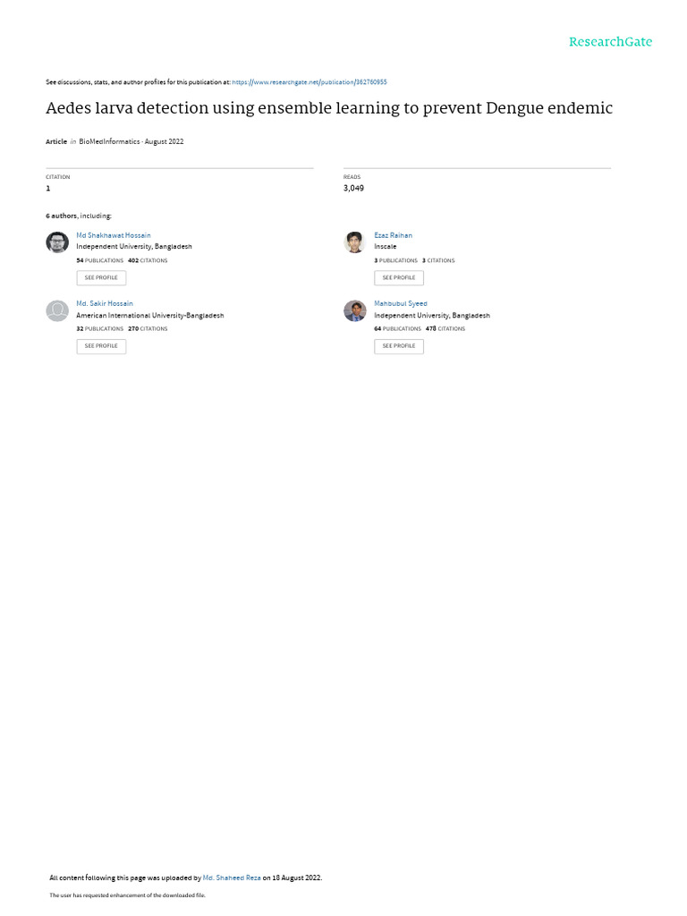 Aedes Larva Detection Using Ensemble Learning To Prevent Dengue Endemic | PDF | Receiver ...
