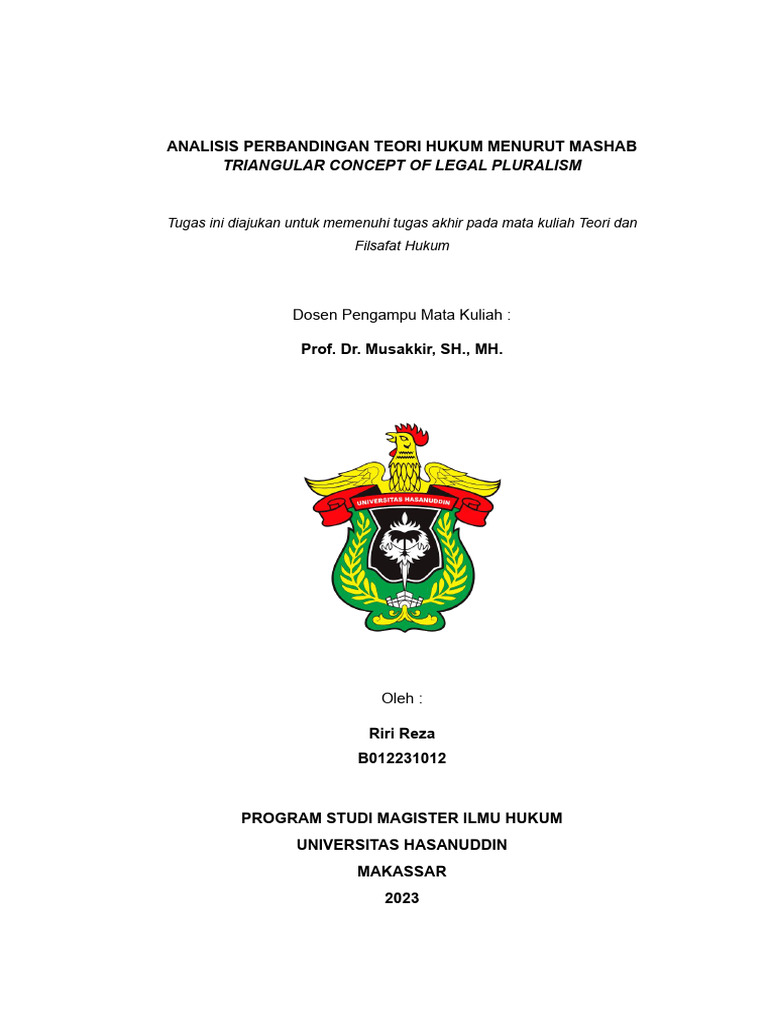 Riri Reza - b012231012 (Teori Dan Filsafat Hukum) | PDF