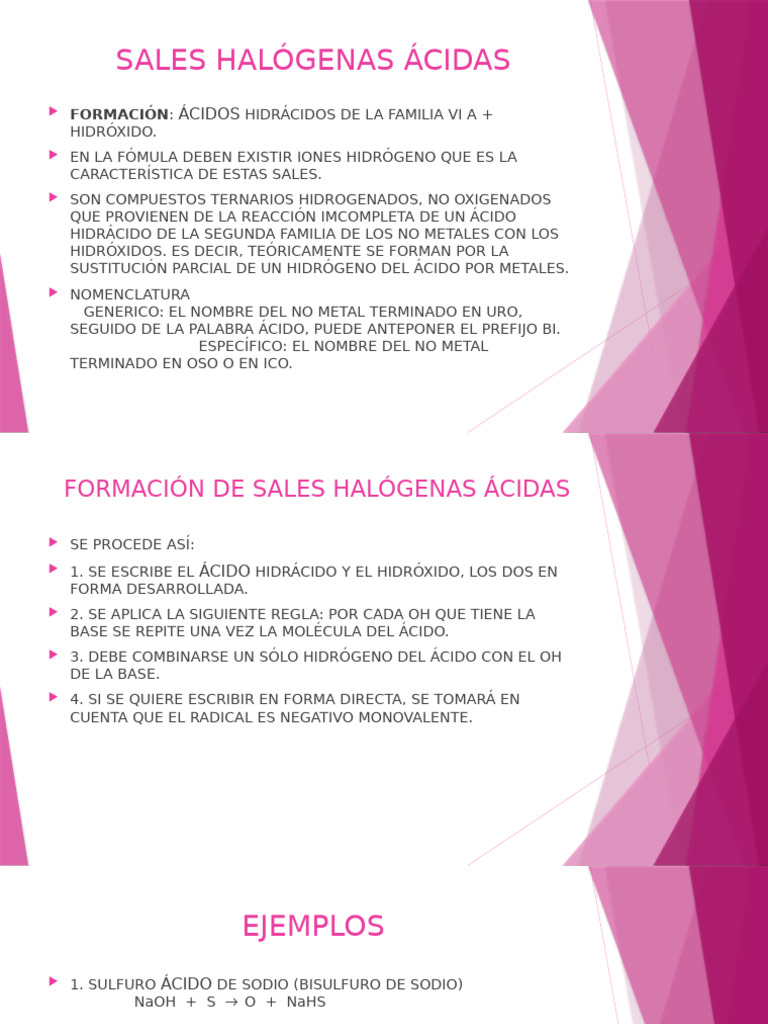 Sales Halógenas Ácidas: Ácidos | PDF | Ácido | Hidróxido