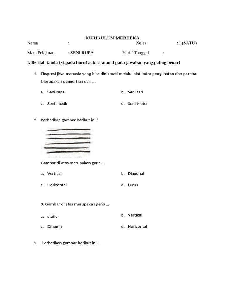 SAS 1 Seni RUPA Kelas I | PDF